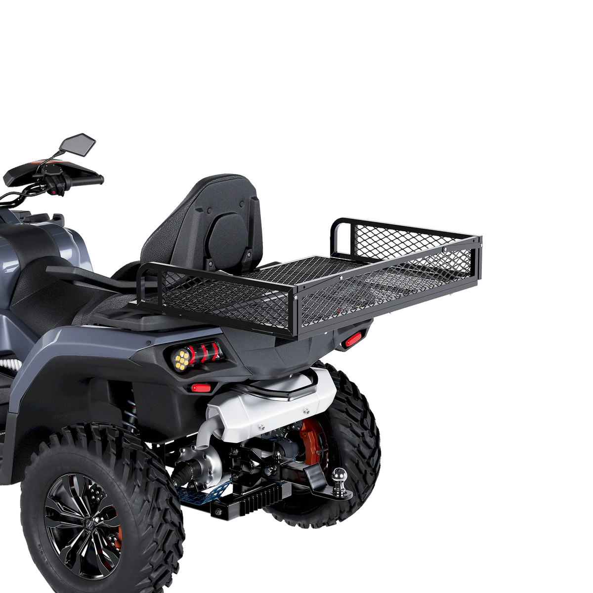 KOJEM 42" Rear Cargo Basket Universal ATV UTV Black Steel Storage Rack ...