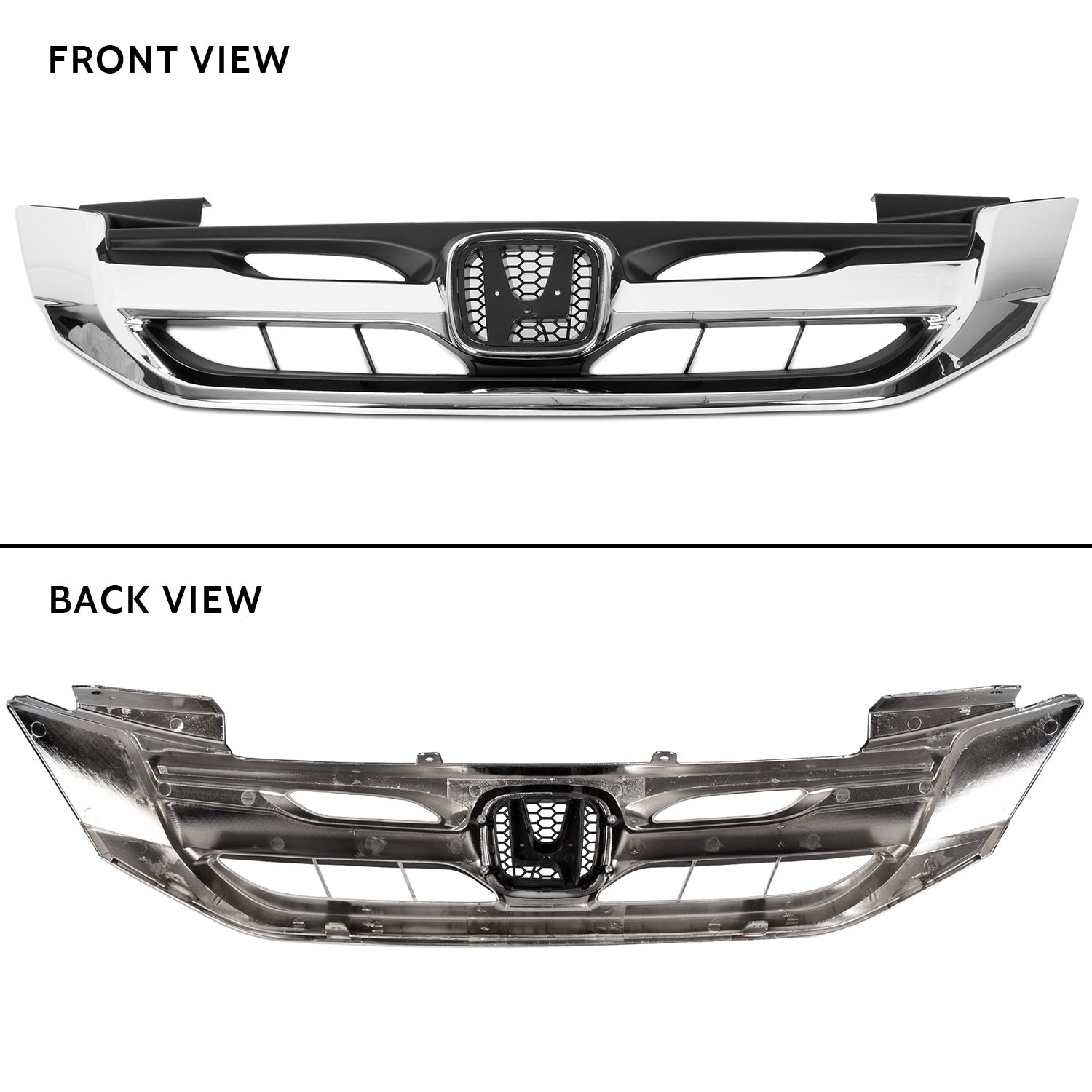 Chrome JDM Mod Style Front Hood Grille Grill Fit 13-15 9th Honda Accor ...