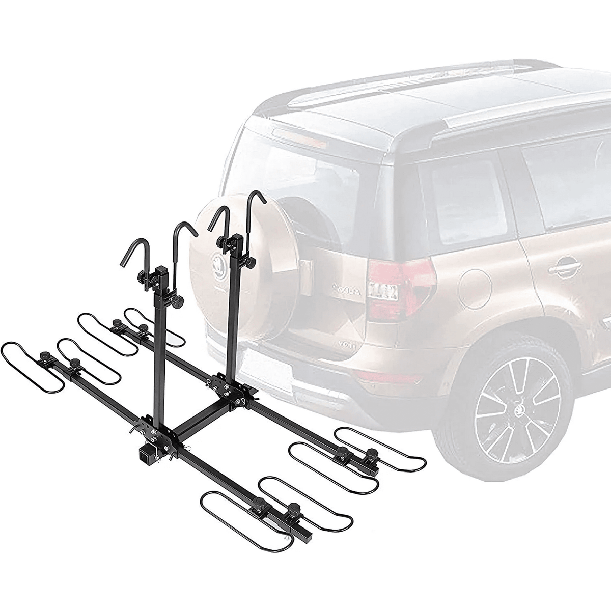 Kojem Foldable 4 Bike Carrier Rack 2 inch Hitch Receiver 200 lbs Bike ...