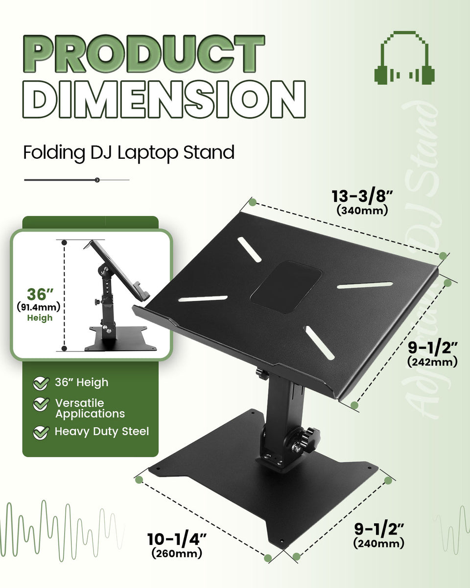 KOJEM Adjustable Musical DJ Stand Rack for DJ Booth for Music Studio B ...